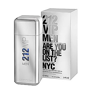 Carolina Herrera 212 Vip Men Fragrance For Men - Notes Of Caviar Lime, Ginger And Tonka Bean - Intimate And Magnetic Scent - Blend Of Fresh And Woody - Perfect For Night Use - Edt Spray - 3.4 Oz
