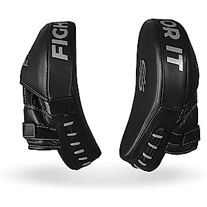 Sanabul Essential Curved Boxing MMA Punching Mitts for Sparring and Training (Metallic Silver)