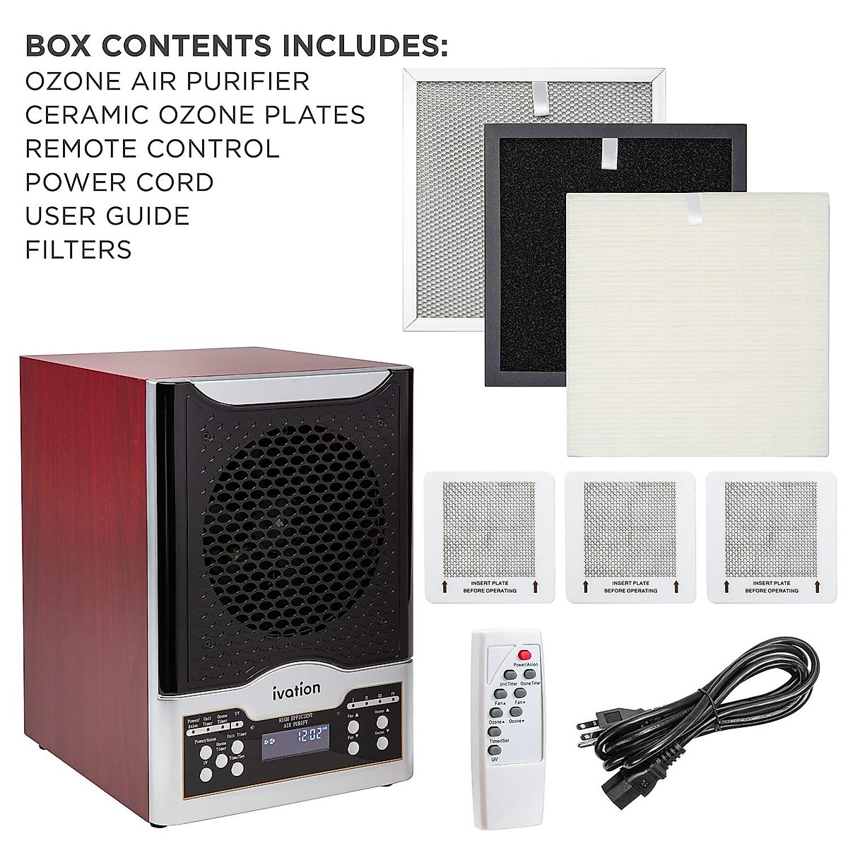 Ivation Replacement HEPA Filter for IVADGOZHEPA 5-in-1 HEPA Air Purifier & Ozone Generator W/Digital Display Timer and Remote