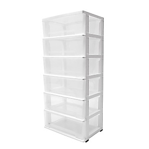 TOOL1SHOoo 6-Tier Metal Rolling Trolley Cart Kitchen Storage Organizer Shelf with 4 Wheels PP Rolling Utility Cart Storage Mobile Organization Holder Space-saving