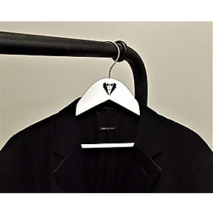 NAHANCO GT204517 Bridal Hanger Set, Wooden Hangers Imprinted with Tux and a Bridal Gown, 17” (2 Piece Set)