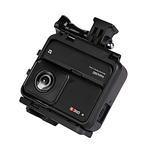 Housing Case for Insta360 ONE R Boosted Battery Frame, Protective Shell Cage Mount Bracket Accessories with Hot Shoe (Black)