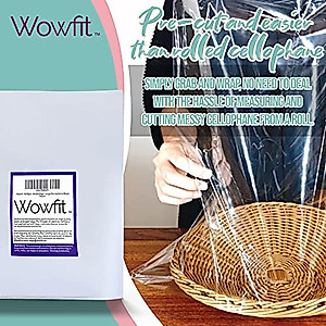 Wowfit Cello Bags,10 CT 18x30 inches Clear Cellophane Bags Perfect for Gift Baskets, Presents, Weddings, Bridal/Baby Showers and More (Flat, No Gusset, 18x30 inches, Not include Ribbon)