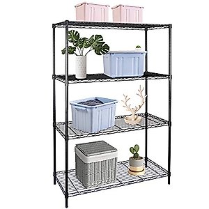 ZENY 4-Shelf Adjustable, Heavy Duty Storage Shelving Unit, Steel Organizer Wire Rack, Storage Rack with Leveling Feet for Kitchen Office Garage
