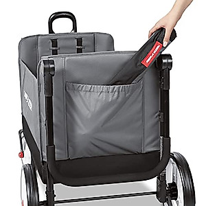 Radio Flyer City Luxe Stroll ‘N Wagon, Grey with Parent Caddy and Internal Storage Pockets, for 1+ Years
