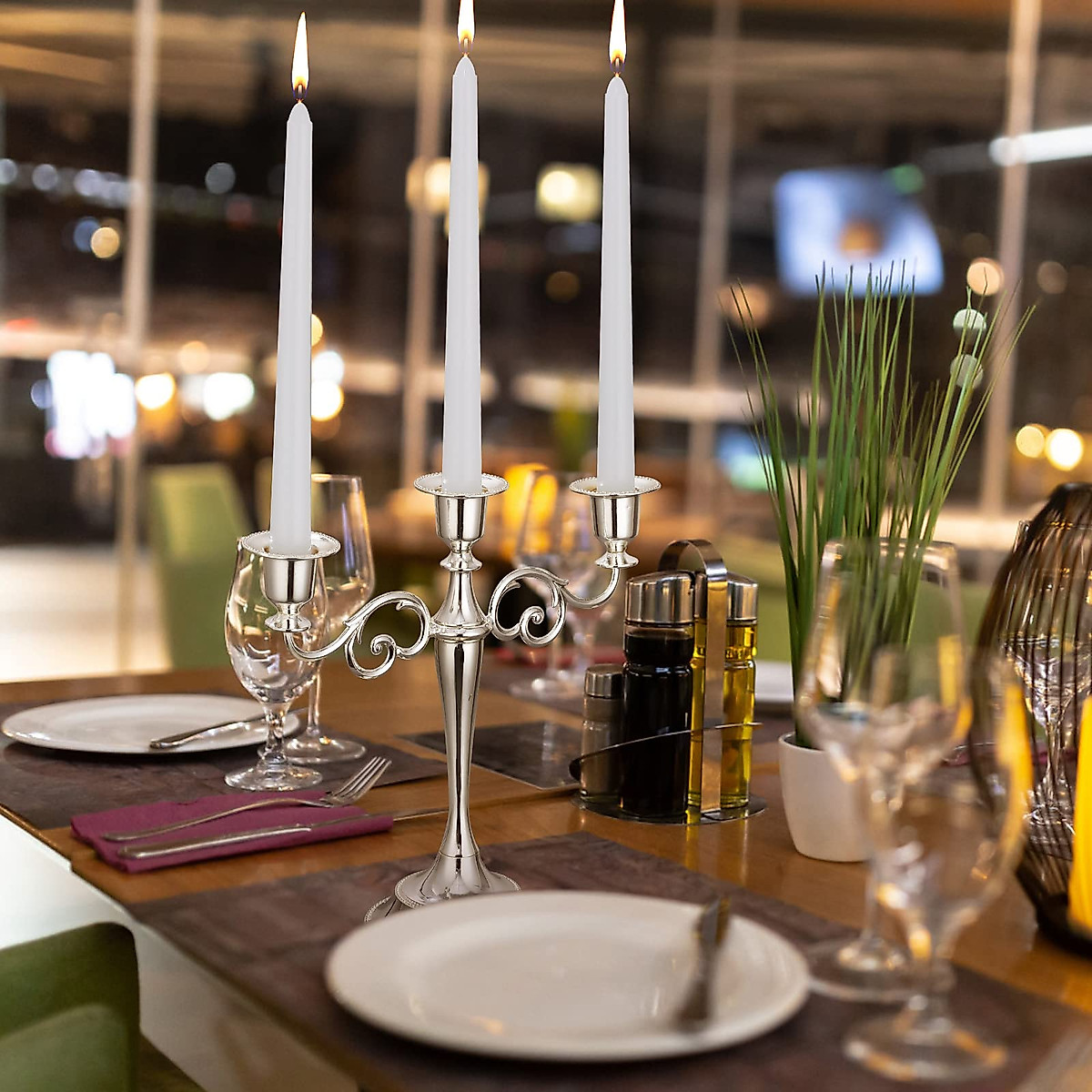 Kedtui Taper Candles 10 inch (H) Dripless, Set of 24 White Unscented and Smokeless Taper Candles Long Burning, Paraffin Wax with Cotton Wicks for Burning 8 Hours Time