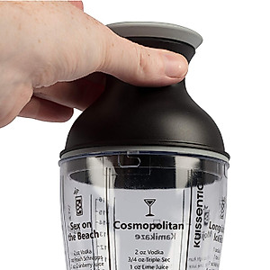 16oz Large Cocktail Shaker Bar Set - Includes Measuring Jigger, Strainer, 6 Printed Mixed Drink Recipe Measurements on Bottle - Bartender Kit for Mojitos, Martinis & More - Great for St. Patricks Day