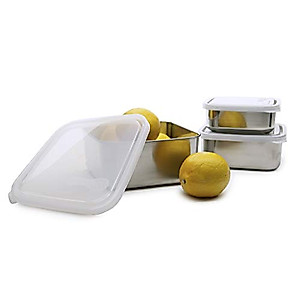 U Konserve To-Go Stainless Steel Square Food-Storage Bento Box Lunch Container 50oz - Clear Airtight Lid - Dishwasher Safe - BPA Free - Eco Friendly