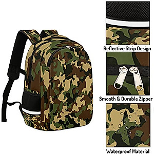 TropicalLife Camouflage Modern Camo Backpacks Bookbag Stationery Storage backpack Shoulder School Computer Hiking Gym Travel Casual Travel Daypack