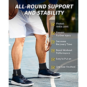 CAMBIVO Ankle Brace for Men and Women, 2 Pack Ankle Support for Plantar Fasciitis Relief, Ankle Wrap with Adjustable Straps for Sprained Ankle, Foot Heel Pain, Achilles Tendon, Swelling, Gray