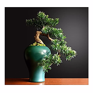 Artificial Bonsai Tree Bonsai Tree Faux Pine Tree Bonsai Juniper Tree Bonsai Artificial Bonsai Tree Indoor Decoration House Plant with Ceramic Pot for Decoration, Desktop Display, Zen Garden Décor