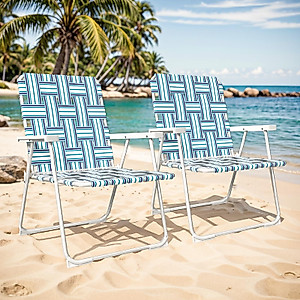 GREZJXC Beach Chair 2-Set,Camping Chairs Webbed Portable Lawn Chair Outdoor lounge Chair Portable Dining Chairs with Armrests for Camping
