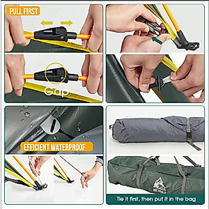 Hewolf Camping Tent Instant Setup - Waterproof Lightweight Pop up Tent Easy up Fast Pitch Tent Great for Beach Backpacking Hiking (Green, 3 Person) 1