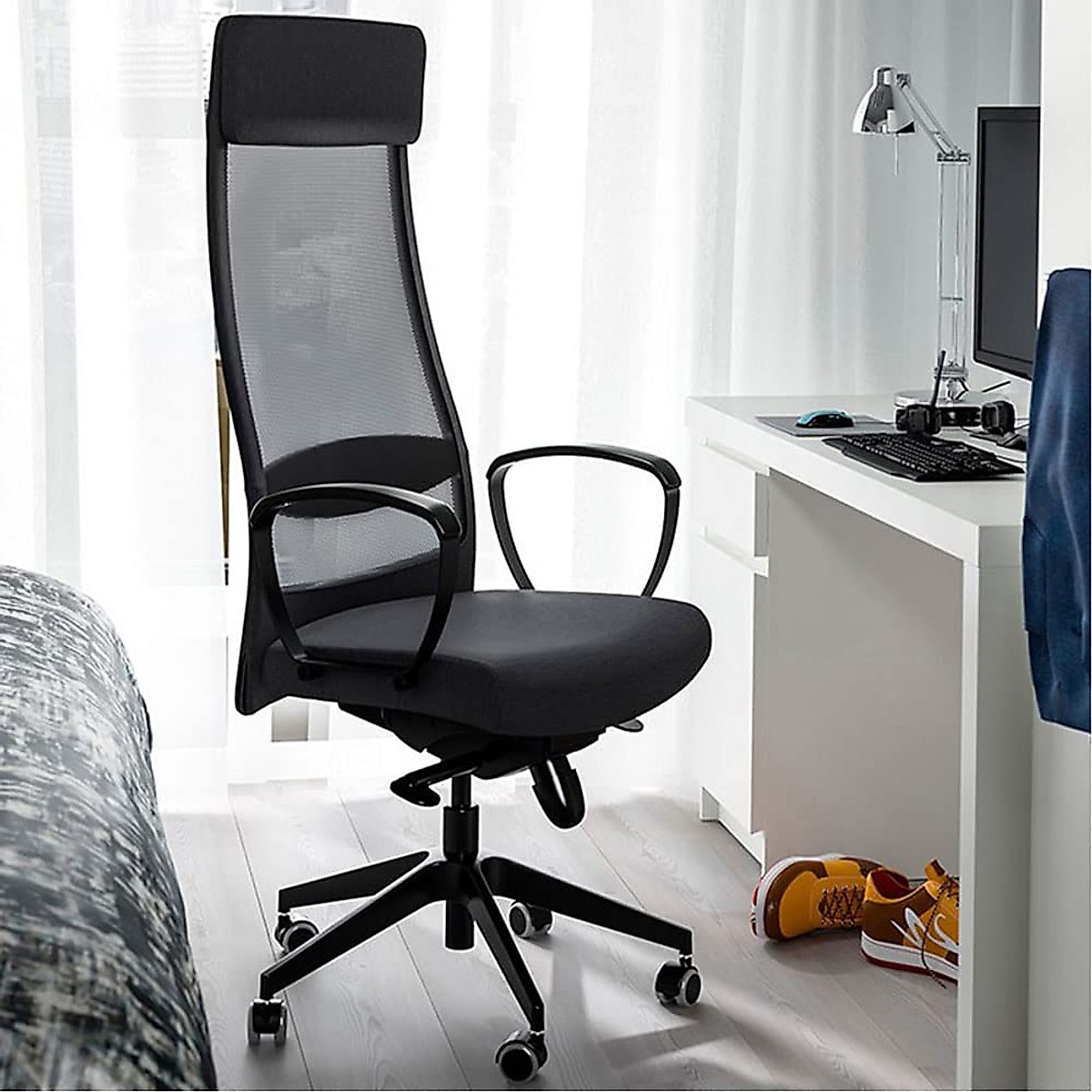 TBACW 2" Universal Office Chair Wheels Heavy Duty Replacement, No Noise Rubber Chair Casters Wheels, Standard Size 11mm Set of 5