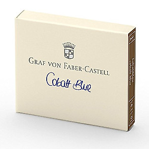 GRAF von Faber-Castell Ink Cartridges, Box of 6, Cobalt Blue (FC141101)