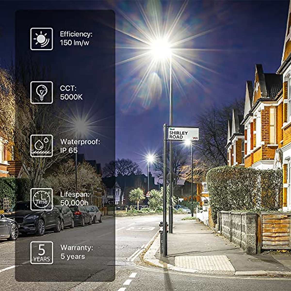 HYPERLITE LED Parking Lot Lights 150W UL Certified IP65 LED Pole Light with Dusk to Dawn Photocell - 5000K 25,500lm Equivalent to 600W HPS/HID- Adjustable Slip Fitter Mounting