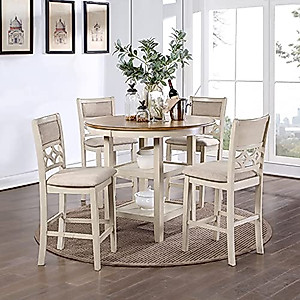 New Classic Furniture Mitchell Dining Room Table, Bisque/Brown