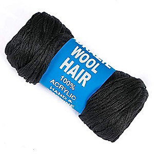 Brazilian Yarn Wool Hair Arylic Yarn for Hair Crochet Braid Twist Warps Black Color