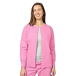 Adar Universal Scrubs for Women - Round Neck Warm-Up Scrub Jacket - 602 - Sherbet - XL