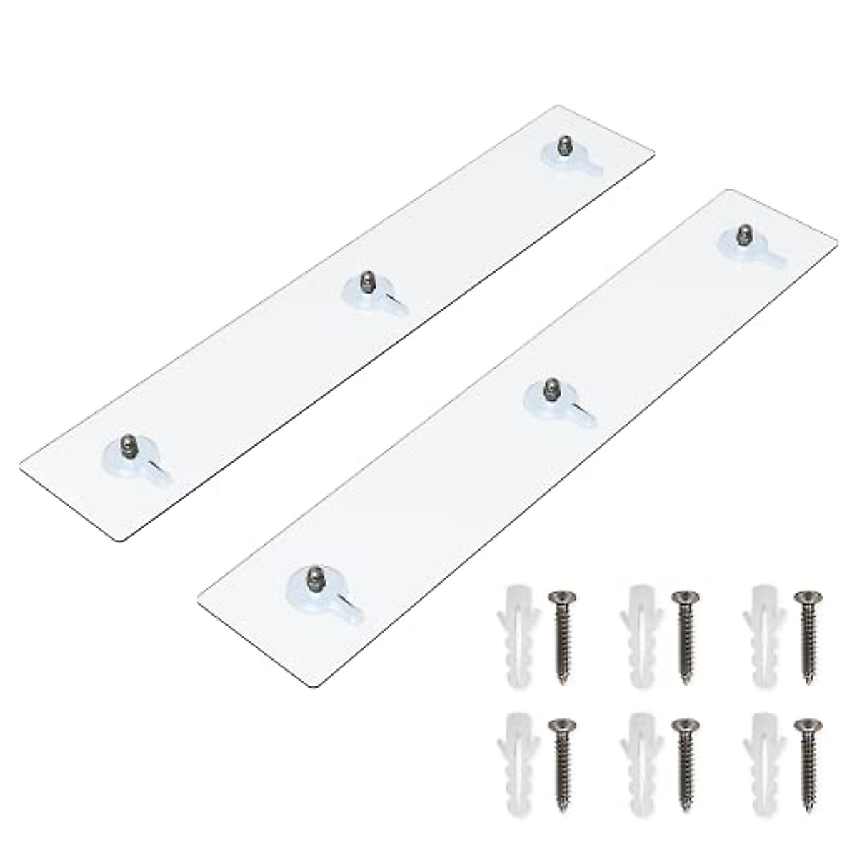 Bakzon Acrylic Shower Caddy Shelves plus Adhesive Sticker for Kitchen, Bathroom