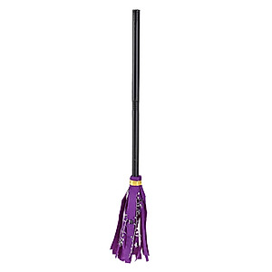 BinaryABC Halloween Witches Broom Plastic Broom,Halloween Cosplay Costume Props,Halloween Masquerade Dress Up Costume Decoration Supplies(Purple)