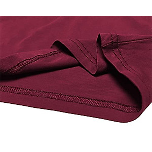 BLACKOO Women Fashion Summer Round Neck Funny Printed Casual Graphic T-Shirts Wine Red Small