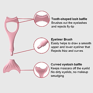 Beaupretty 2pcs Silicone Eyeliner Stencil Reusable Eye Stencils Makeup Aid Tool Winged Liner for Eyes Pink