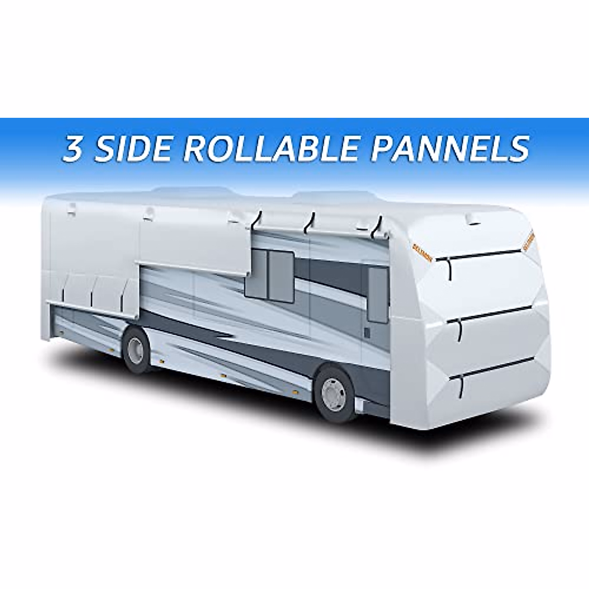 SELIMON 300D Top Class A RV Cover Rip-Resistent & Waterproof Winter Camper Cover with Anti-UV Silver Coating Fits 40' to 43' Motorhome