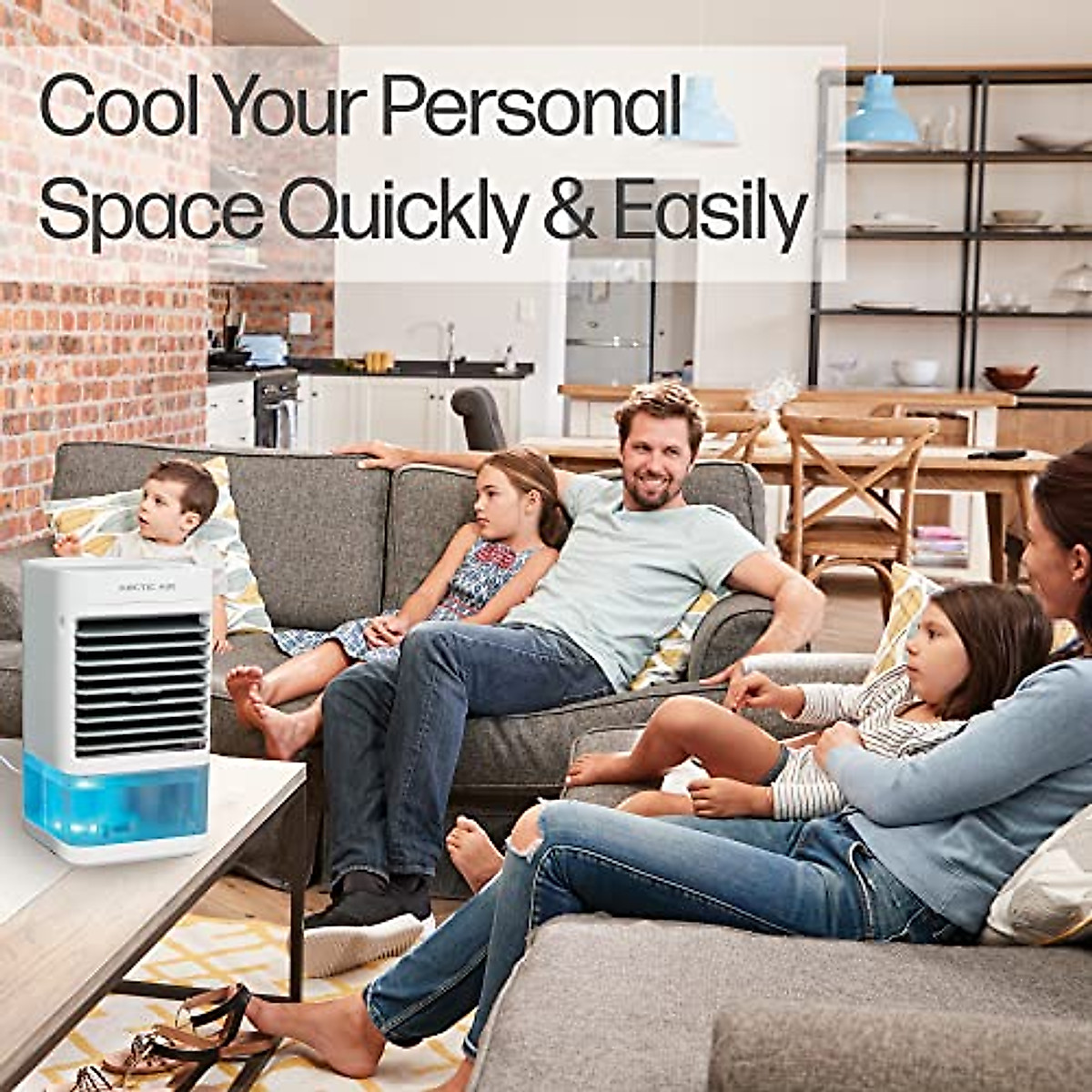 Arctic Air Pure Chill XL Evaporative Air Cooler - Powerful 4-Speed, Quiet, Lightweight Oscillating Portable Cooling Tower - Hydro-Chill Technology For Bedroom, Office, Living Room & More