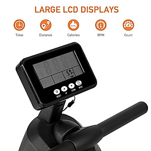 Rowing Machine Folding Magnetic Air Rowing Machines, Indoor Rower Machine for Home Use, 8 Levels Quiet Magnetic & Air Dual Resistance Foldable Rower for Exercise Gyms Training, 250 LBS Max Weight