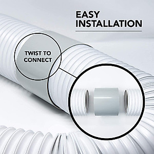 Capuca Portable Air Conditioner Exhaust Hose Extender Extension, Mobile AC Vent Coupler,Clockwise Counterclockwise Bi-Direction Thread Universal Compatible with Exhaust Hose with 5.1 Inch Diameter