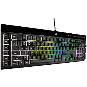Corsair K55 PRO LITE RGB Wired Membrane Gaming Keyboard (5-Zone Dynamic RGB Backlighting, Six Macro Keys with Stream Deck Integration, IP42 Dust and Spill Resistant, Dedicated Media Keys) Black