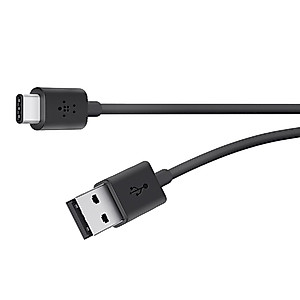 Belkin USB-IF Certified 2.0 USB-A to USB-C (USB Type C) Charge Cable, 6 Feet / 1.8 Meters, Black