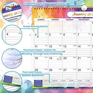 2023-2024 Wall Calendar - Jul.2023 - Dec.2024, 18 Months Wall Calendar 2023-2024, Monthly Calendar with Julian Date, 15 x 11.5 in, Twin-Wire Binding, Great for Hanging on The Wall, Color Design