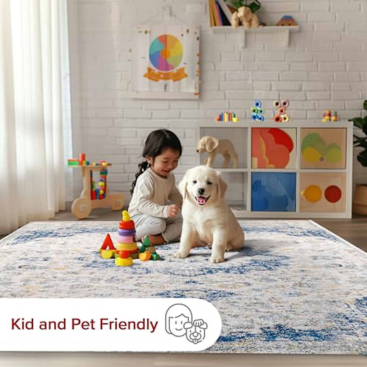 nuLOOM Paisley Verona Vintage Persian Area Rug, 6' 7" x 9' Oval, Blue