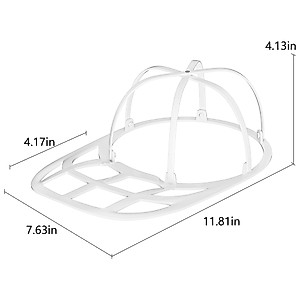 LONGD Hat Washer Cage for Baseball Caps, Sturdy Cleaning Protector with Frame Cage and Laundry Bag, Washing Machine Safe Hat Cleaner and Organizer, Suitable for Adult and Kids' Caps - 1-Pack,White