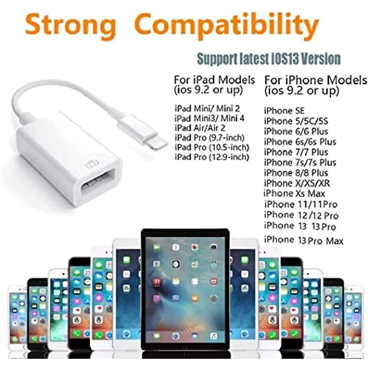 DESOFICON Lightning USB Camera Adapter for iPhone, iPad, and iPod Touch