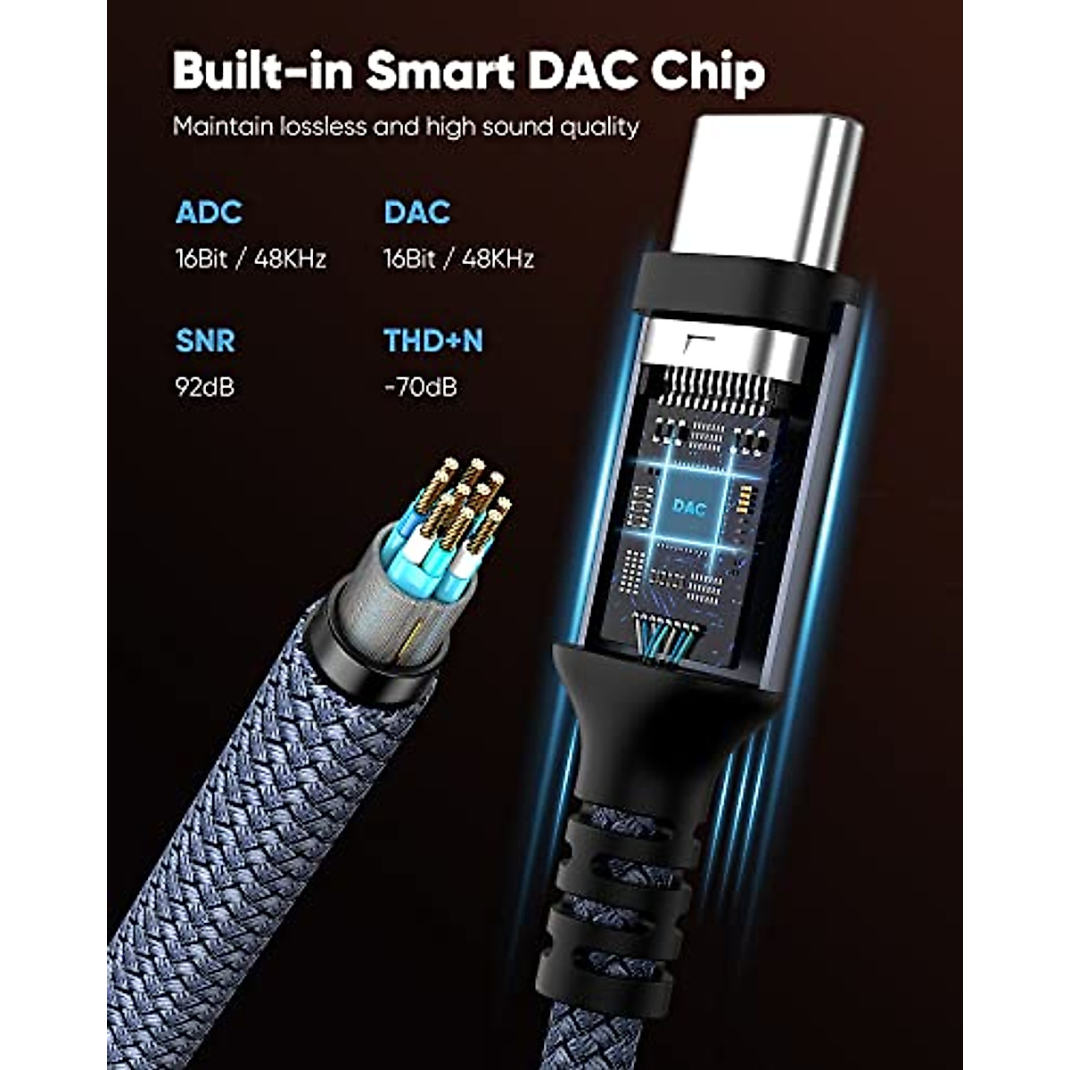 Highwings USB Type C to 3.5mm Female Headphone Jack Adapter, (2-Pack) USB C to Aux Audio Dongle Adapter Compatible for Samsung Galaxy S23 S23+ S23 Ultra, S22 S21 S20 Plus/Ultra, iPad Pro, Pixel (Grey)