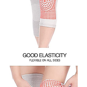 1 Pair Self Heating Support Knee Brace Warm for Arthritis Joint Pain Relief and Injury Recovery Knee Pads (Light Yellow,S)