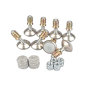 HUAYY Furniture Levelers Swivel Feet,Angle Height Adjustable(1/4-20 Nut Inserts Kits-8 Sets),Heavy Duty Leveling Legs for Table Chairs Cabinets Sofa,with High-Density Self-Adhesive Felt Pads