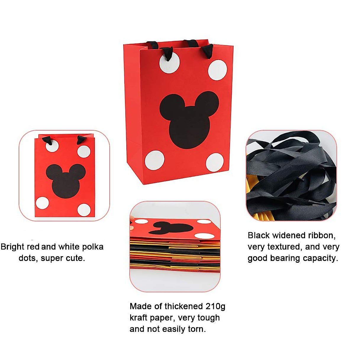 Hpscdyo 18 Pcs Party Bags, Reusable Treat Candy Snack Goodie Gift Favor Bag for Kids Birthday Party Decorations Baby Shower Theme Party Supplies