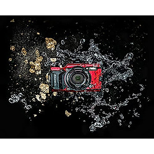 Olympus Tough TG-6 Waterproof Camera, Red, Bundle with: Sandisk 128GB Ultra Memory Card + Inspire Digital Cloth