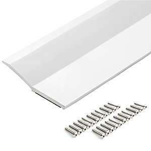 HOMWMPA Garage Door Seal Top and Sides, 34.4FT Garage Door Weather Stripping, Universal Soft and Hard Composite Rubber Weatherproofing Seal Strip with Adhesive Backing, White