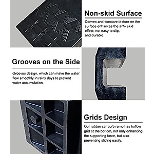 Threshold Ramp, Threshold Wheelchair Ramp Threshold Ramp for Wheelchair, Sturdy Curved Handicap Mobility Scooter Ramp, Home Transition Ramps with Anti Skid Surface, Easy to Mount ( Color : Black , Siz