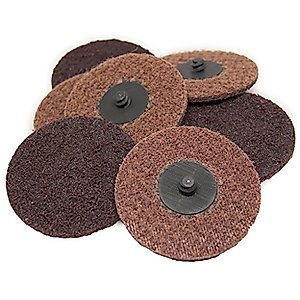 Benchmark Abrasives 3" Quick Change Nylon Surface Conditioning Discs for Sanding Polishing Paint Removal with Male R-Type Backing, Use with Die Grinder - (25 Pack)(Medium)