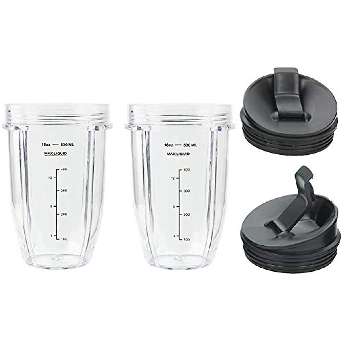 Bidihome Blender Cups for Ninja Blender, 18OZ Cup with Sip & Seal Lids Compatible with 900w 1000w Nutri Ninja Blender Auto iQ series (2 Pack)