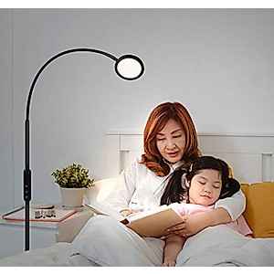Brightech Vista LED Floor Lamp, Tall Lamp with Remote Control & Adjustable Gooseneck for Bedrooms, Lamp for Living Rooms & Offices, Modern Standing Lamp with 25 Light Colors & Dimming Options