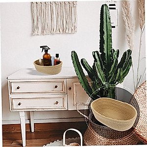 Cabilock Rope Cotton Basket, Small Woven Storage Bins, Khaki Color, 150 Special Features