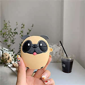 Lupct Cartoon Case for AirPod Pro 2019/Pro 2 Gen 2022 Cover Cases Cute Funny Cool for Boys Teen Girls Girly Kids Fun Unique Character 3D Animal Kawaii Pretty for AirPods Air Pods Pro (Red Lip Dog)