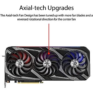 ASUS ROG STRIX NVIDIA GeForce RTX 3070 Gaming Graphics Card (PCIe 4.0, 8GB GDDR6, HDMI 2.1, DisplayPort 1.4a, Axial-Tech Fan Design, 2.9-Slot, Super Alloy Power II, GPU Tweak II)